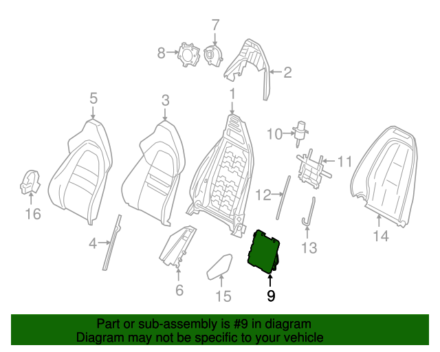 2017-2023 Porsche Panamera Lumbar Support 971-898-038-A | Sunset ...