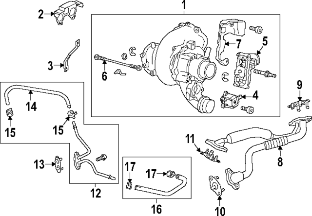 2023-2024 GM Turbocharger Coolant Feed and Return Pipe 12729707 | GM ...