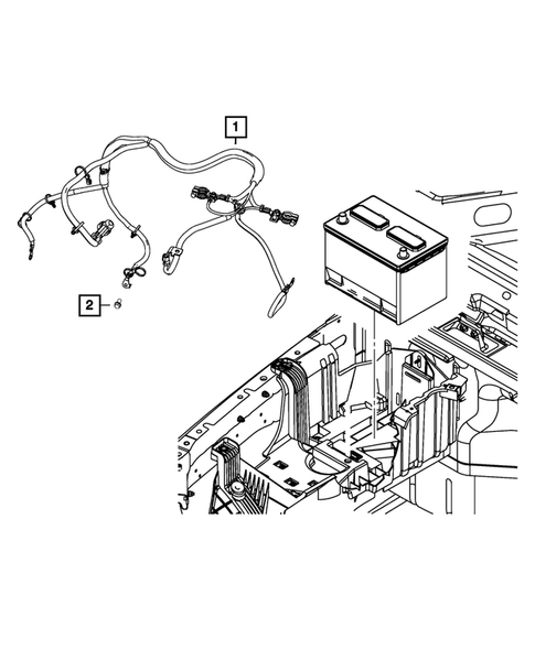 Battery, Battery Tray and Cables for 2015 Jeep Wrangler | Mopar OEM ...