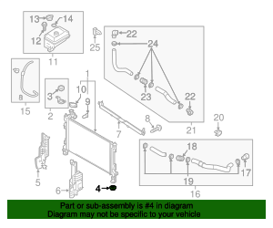 25336-2F650 - Radiator Assembly Lower Insulator 2016-2024 Kia | Kia ...