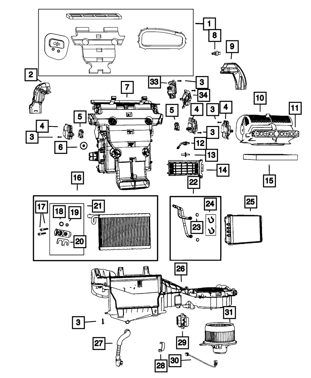 Mode Door Actuator for 2014-2025 Mopar | OEM Mopar 68224192AA | Mopar ...