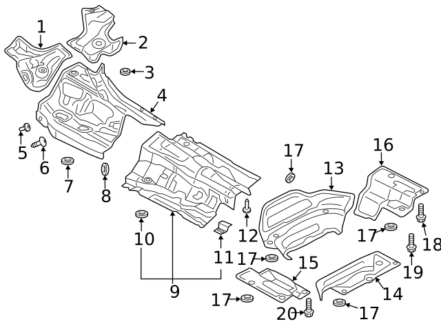 4K0-804-172-D - Muffler Shield 2019-2023 Audi | Audi OEM Parts
