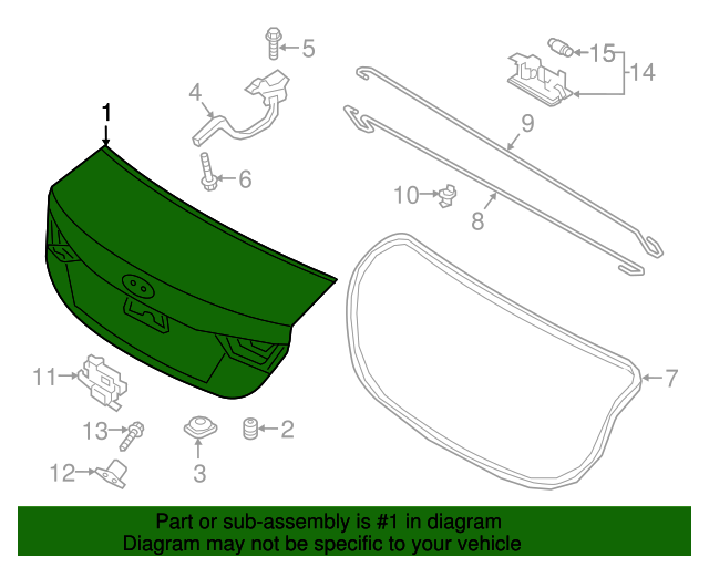 69200-J0000 - Trunk Lid 2018-2022 Hyundai Accent | Group 1 Auto Parts