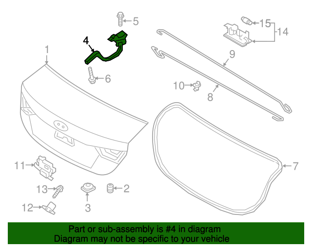 79210-J0000 - Deck Lid Hinge 2018-2022 Hyundai Accent | AutoNationParts.com
