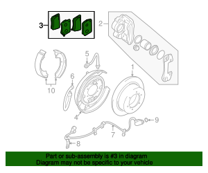 MR389575 - Disc Brake Pad Set Rear 1997-2004 Mitsubishi Montero Sport ...