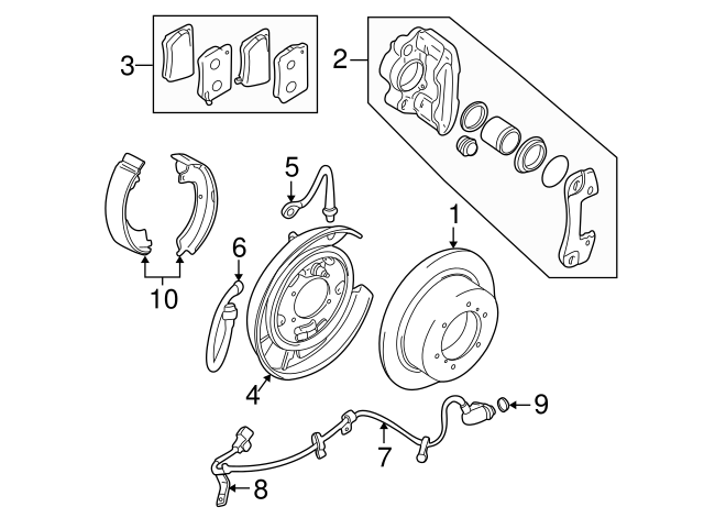 MR389575 - Disc Brake Pad Set Rear 1997-2004 Mitsubishi Montero Sport ...