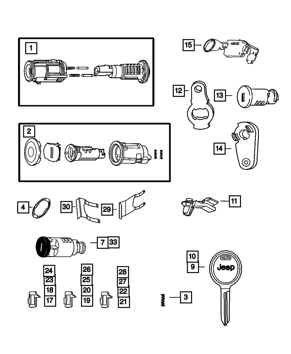 2001-2006 Jeep Master Key 05018699AD | Retail Performance Auto Parts