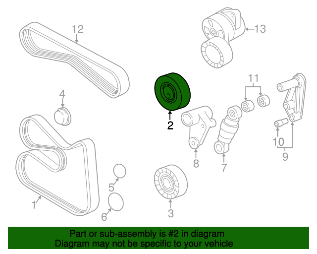 1990-2010 BMW Deflection pulley 11-28-7-841-228 | AutoNation Parts