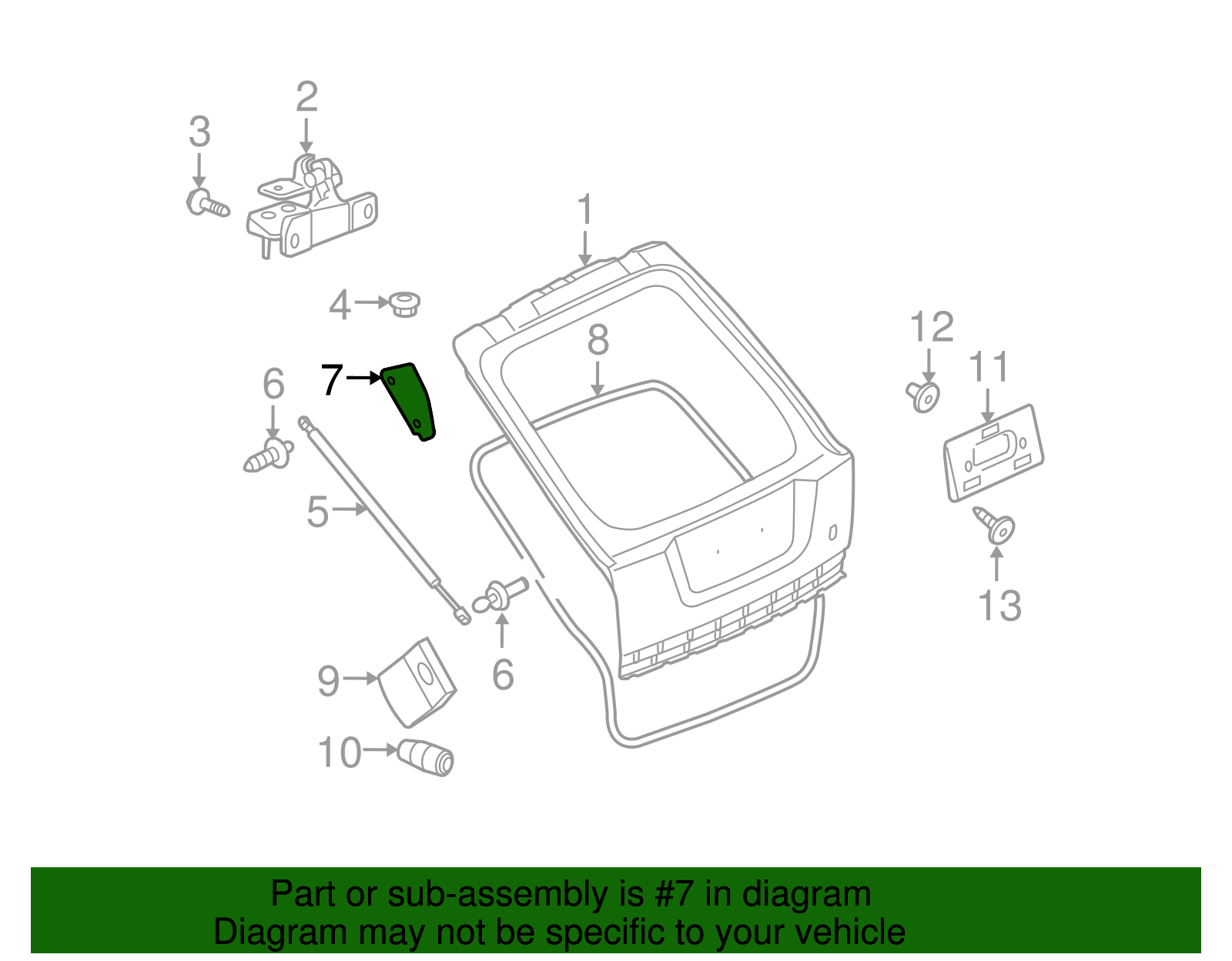 2012-2013 Land Rover Range Rover Sport Support Cylinder Bracket ...