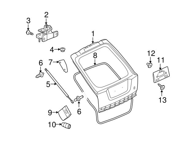 LR062078 - Support Cylinder - 2012 2013 Land Rover Range Rover Sport ...