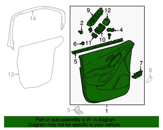 2017-2021 Buick Encore Door Trim Panel 42496665 | GMPartsDirect.com