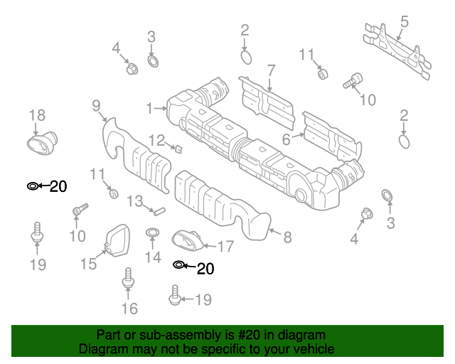 2007-2009 Porsche 911 Tailpipe Washer 900-123-050-20 | Porsche Marin