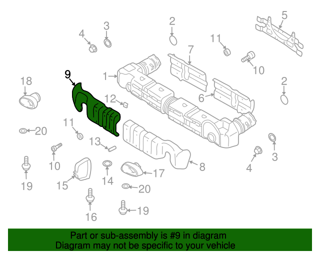 997-111-204-71 - Exhaust Muffler Heat Shield 2007-2009 Porsche 911 ...