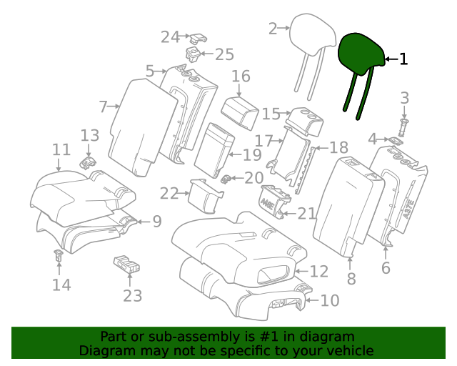 177-970-81-00-8U01 - Headrest 2019-2023 Mercedes-Benz | AutoNationParts.com