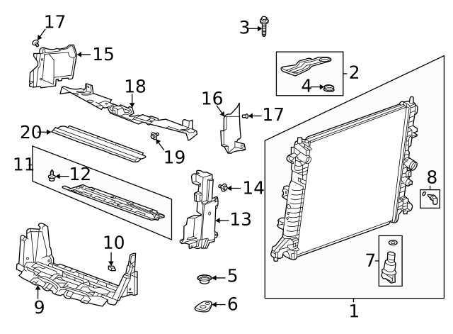 2022 Cadillac CT4 Baffle 84257117 | GMPartsDirect.com