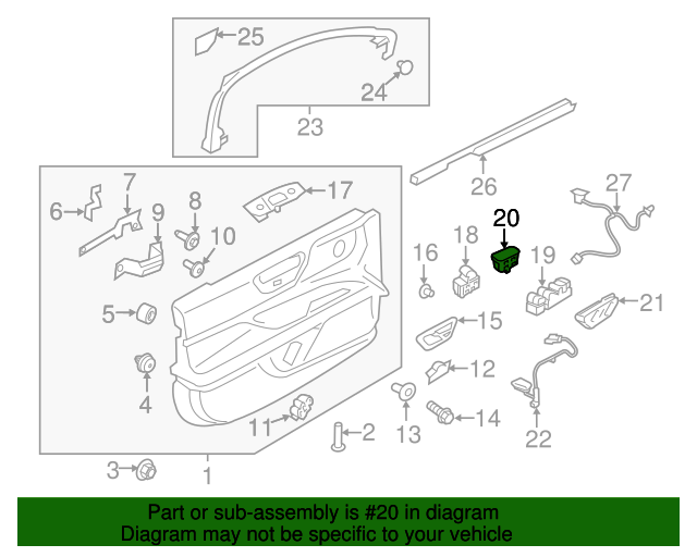 Genuine OEM Ford Part - Switch Assembly Front Door Cent GA1Z-14028-AA ...