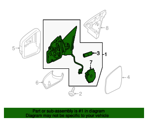 2011-2012 Mercedes-Benz R 350 Mirror Base - Left 251-810-03-00 | MB OEM ...
