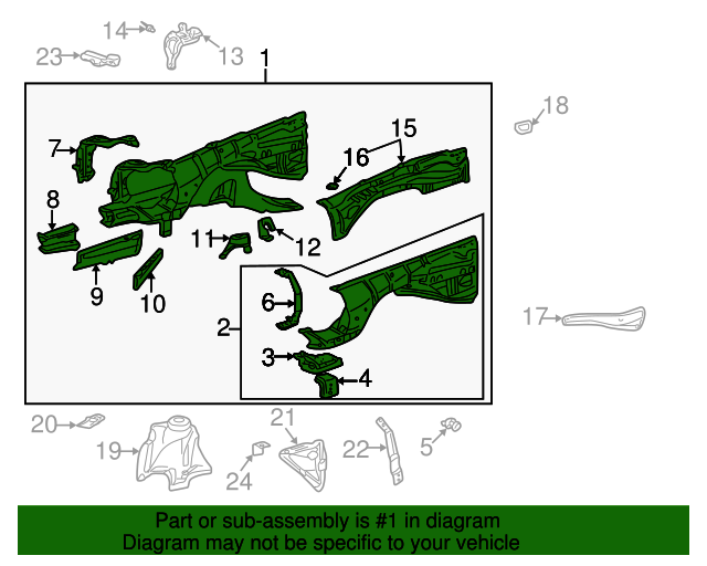2000-2003 Mercedes-Benz Apron Assembly 210-620-70-61 | MB OEM Parts