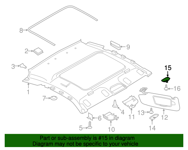 2012-2024 Porsche Sun Visor Holder 9P1-857-561-1E0 | OEM Parts Online