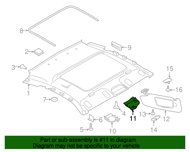 2014-2019 Porsche 911 Trim Cover 991-555-525-02-1E0 | Sunset Porsche Parts
