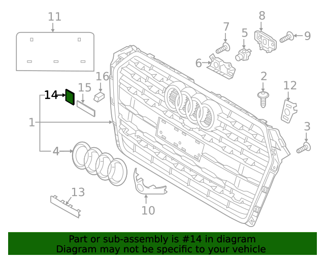 2018-2019 Audi Nameplate 8W0-853-736-A-2ZZ | Audi USA Parts