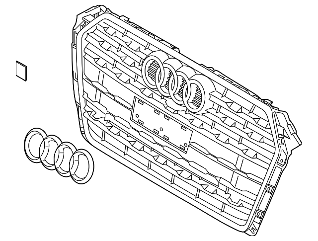 2018-2019 Audi Grille Assembly 8W0-853-651-N-FUQ | Genuine Audi Parts