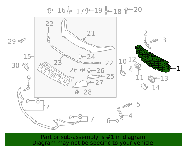2019-2024 Mazda 3 Lower Grille BDTS-50-711A | Mazda-Parts