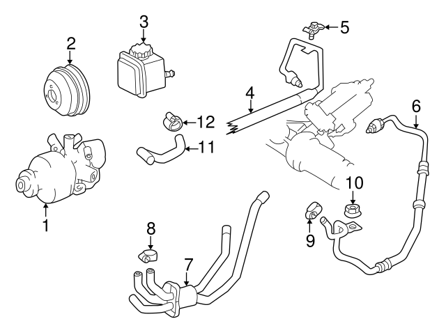 220-997-43-82 - Power Steering Reservoir Hose 2000-2006 Mercedes-Benz ...