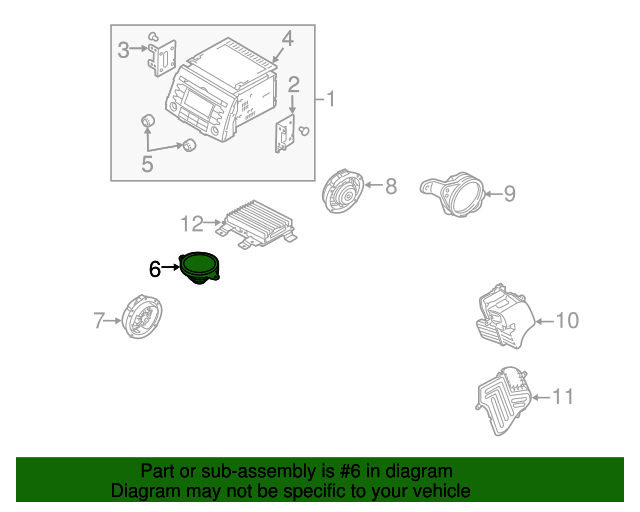 2011-2015 Kia Sorento Inst Panel Speaker 96320-2P000U | TascaParts.com