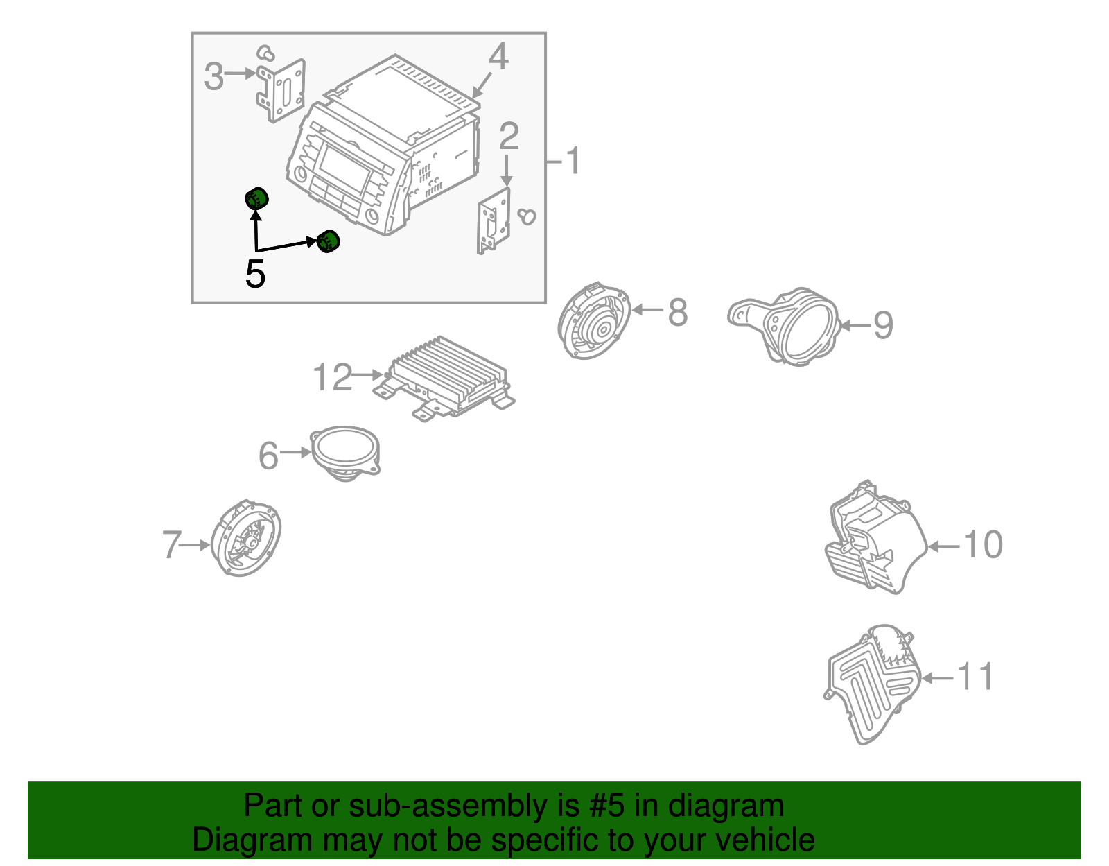 2011-2013 Kia Sorento Radio Chassis Knob 96173-1U000 | TascaParts.com
