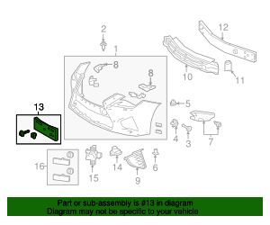 2015-2020 Lexus License Plate Bracket 52114-24161 | AutoNationParts.com