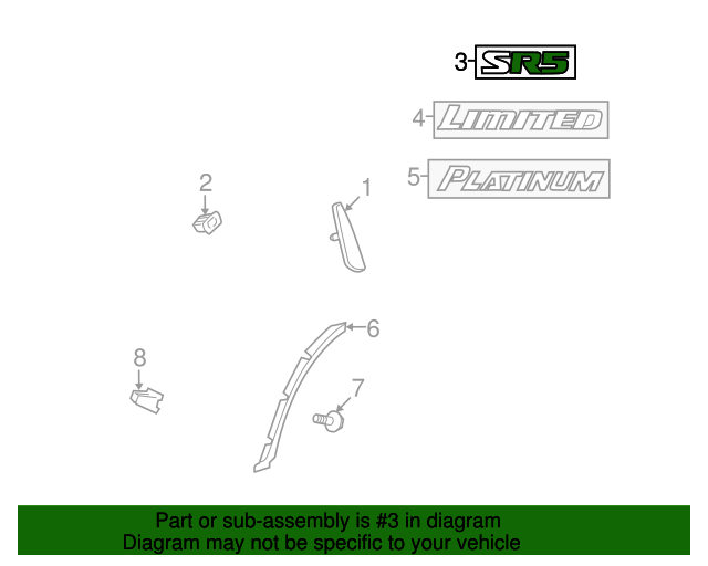 2007-2023 Toyota Nameplate 75455-0C050 | Toyota Parts