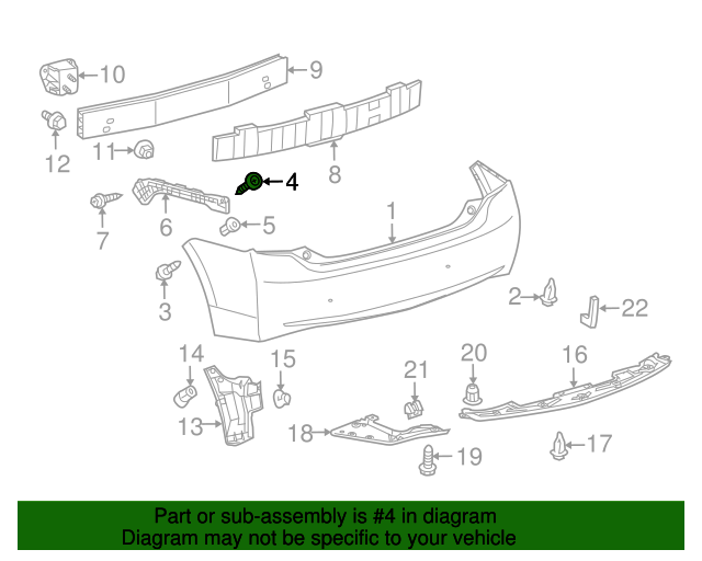 2005-2020 Toyota Bumper Cover Stopper 52599-68030 | Toyota Parts Center