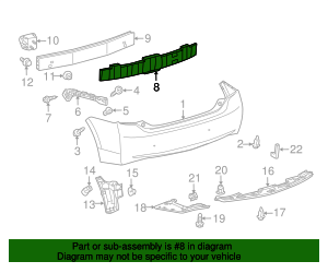 52615-47050 - Bumper Impact Absorber - 2010-2015 Toyota | OEM Genuine ...
