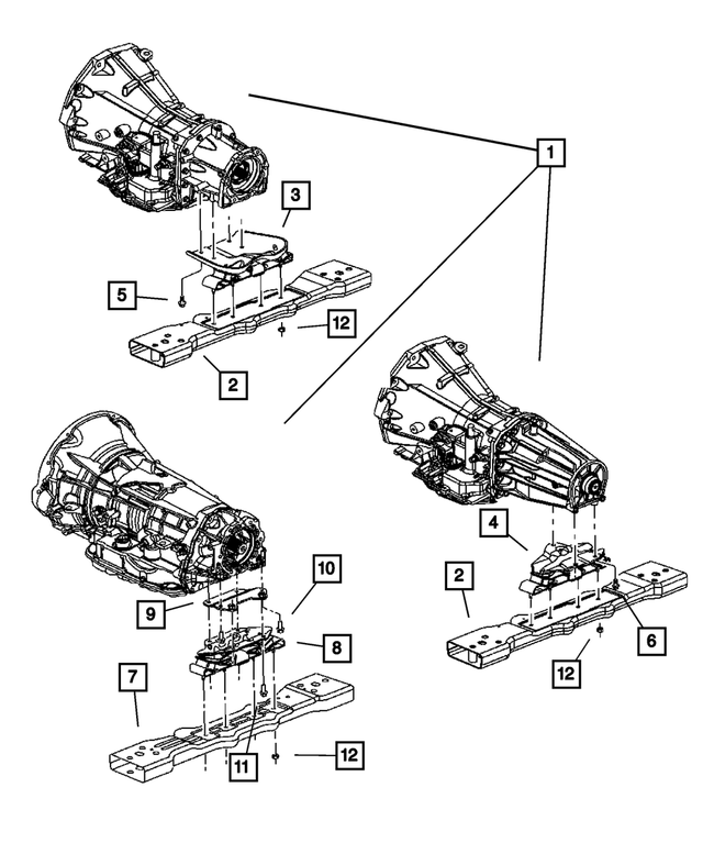 2005-2006 Jeep Liberty Transmission Support Bracket And Insulator ...