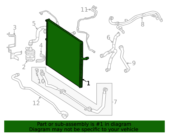 2019-2024 Mercedes-Benz Auxiliary Radiator 167-500-03-00 | MB OEM Parts