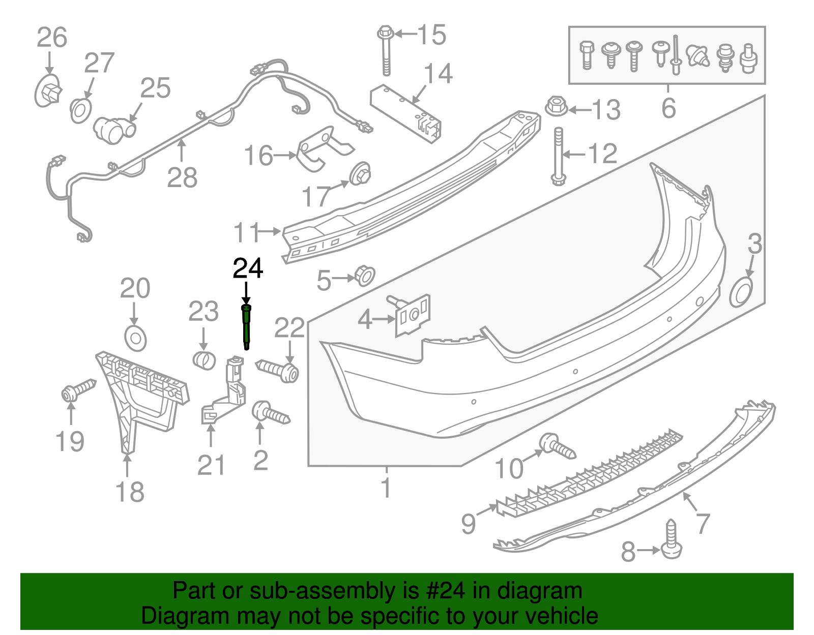 2009-2016 Audi Bumper Cover Support Rail Pin WHT-002-592 | Audi USA Parts