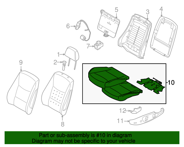 Genuine BMW 52-10-7-251-610 | Cushion Assembly | FREE Shipping on Most ...
