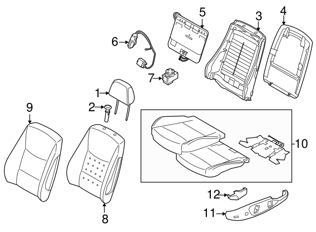 Genuine BMW 52-10-7-251-610 | Cushion Assembly | FREE Shipping on Most ...