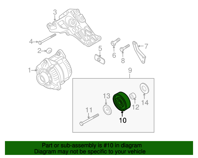11927-7S000 - Pulley - 2004-2019 Nissan | Conicelli Nissan Parts