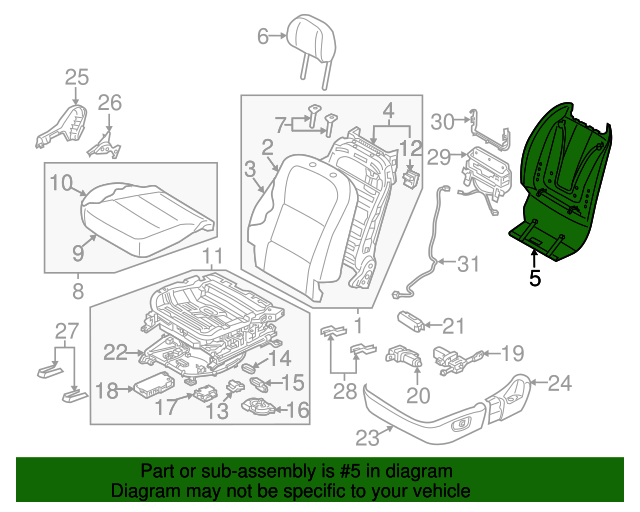 88380-3N500-NVN - Seat Back Panel - 2014-2016 Hyundai Equus | World OEM ...