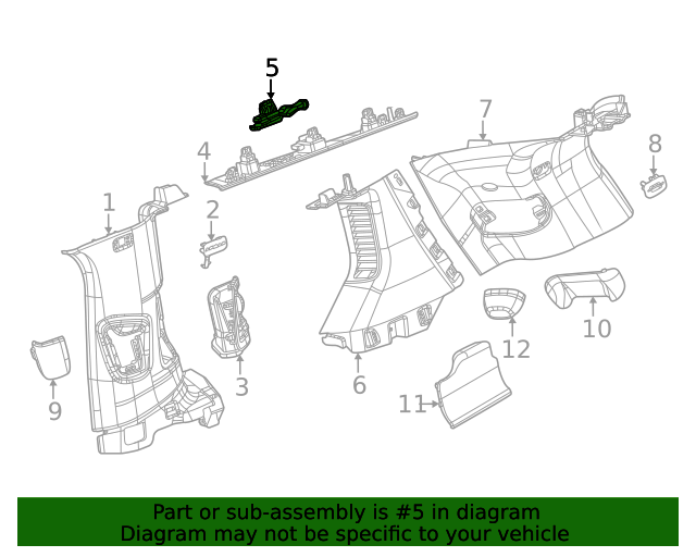 2021-2024 Jeep Roof Trim Strip 68393999AA | Mopar Parts Canada