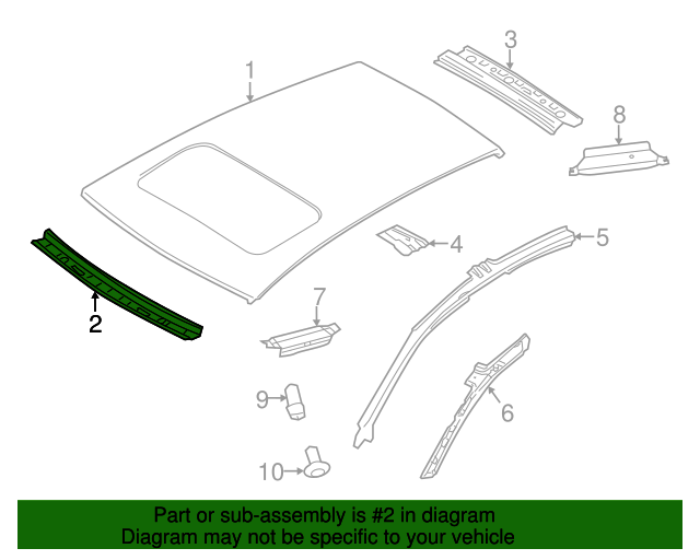 2011-2018 Volkswagen Jetta Windshield Header 5C6-817-123 | VW Direct Parts