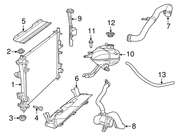 2016-2019 Jeep Grand Cherokee Engine Coolant Overflow Hose 68316519AA ...