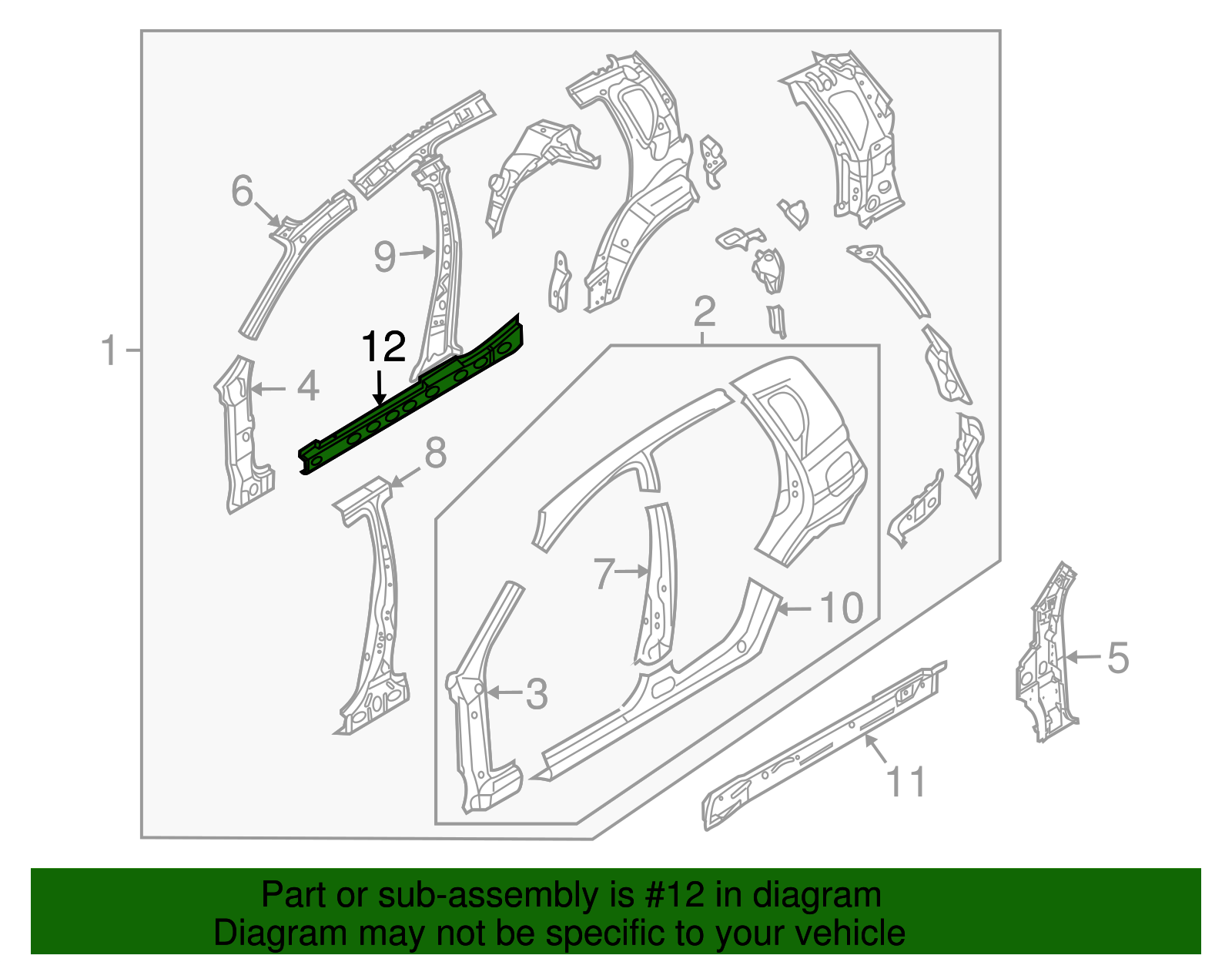 2004-2011 GM Rocker Panel Reinforcement 96817546 | QuirkParts