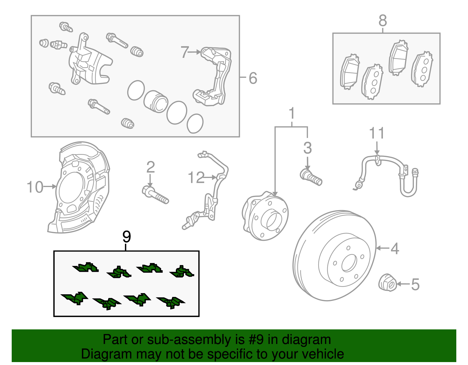 04947-42050 - Disc Brake Anti-Rattle Clip Set - 2006-2020 Toyota ...