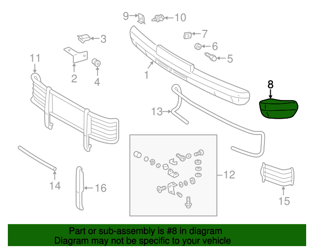 2002-2015 Mercedes-Benz Bumper Corner Cover 463-885-05-33 ...