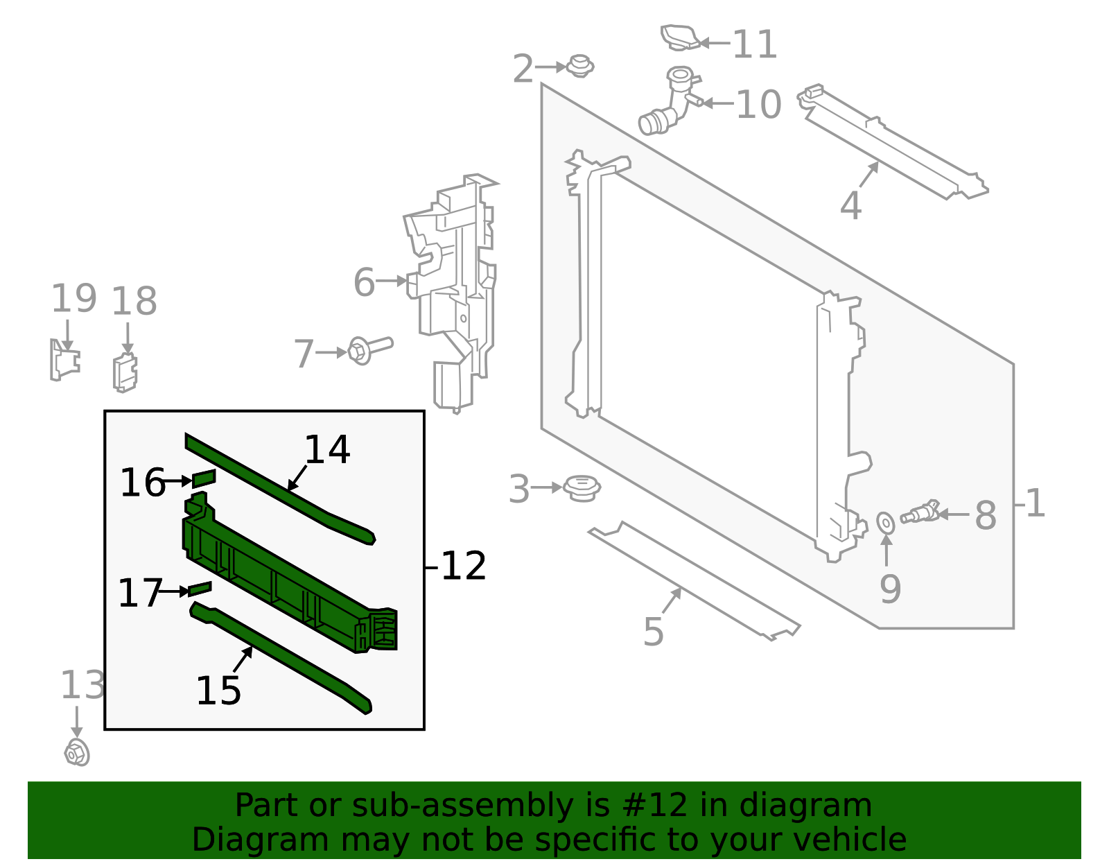 2019-2022 Toyota Shutter Assembly 53019-0R020 | Toyota Parts Center