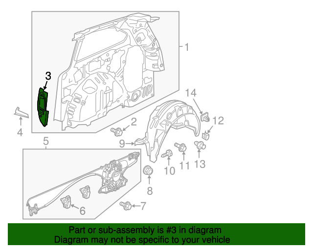 2011-2017 Honda Odyssey Extension 64720-TK8-A00ZZ | Honda Factory Parts