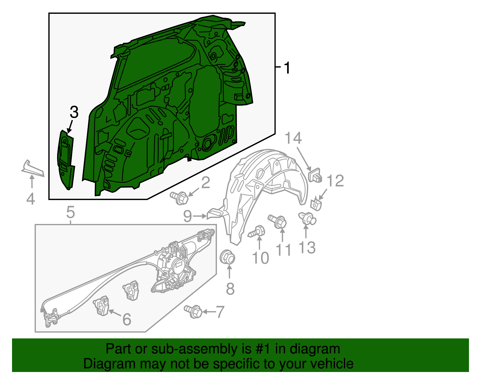64700-TK8-315ZZ - Inner Panel Assembly 2011-2013 Honda Odyssey | Honda ...